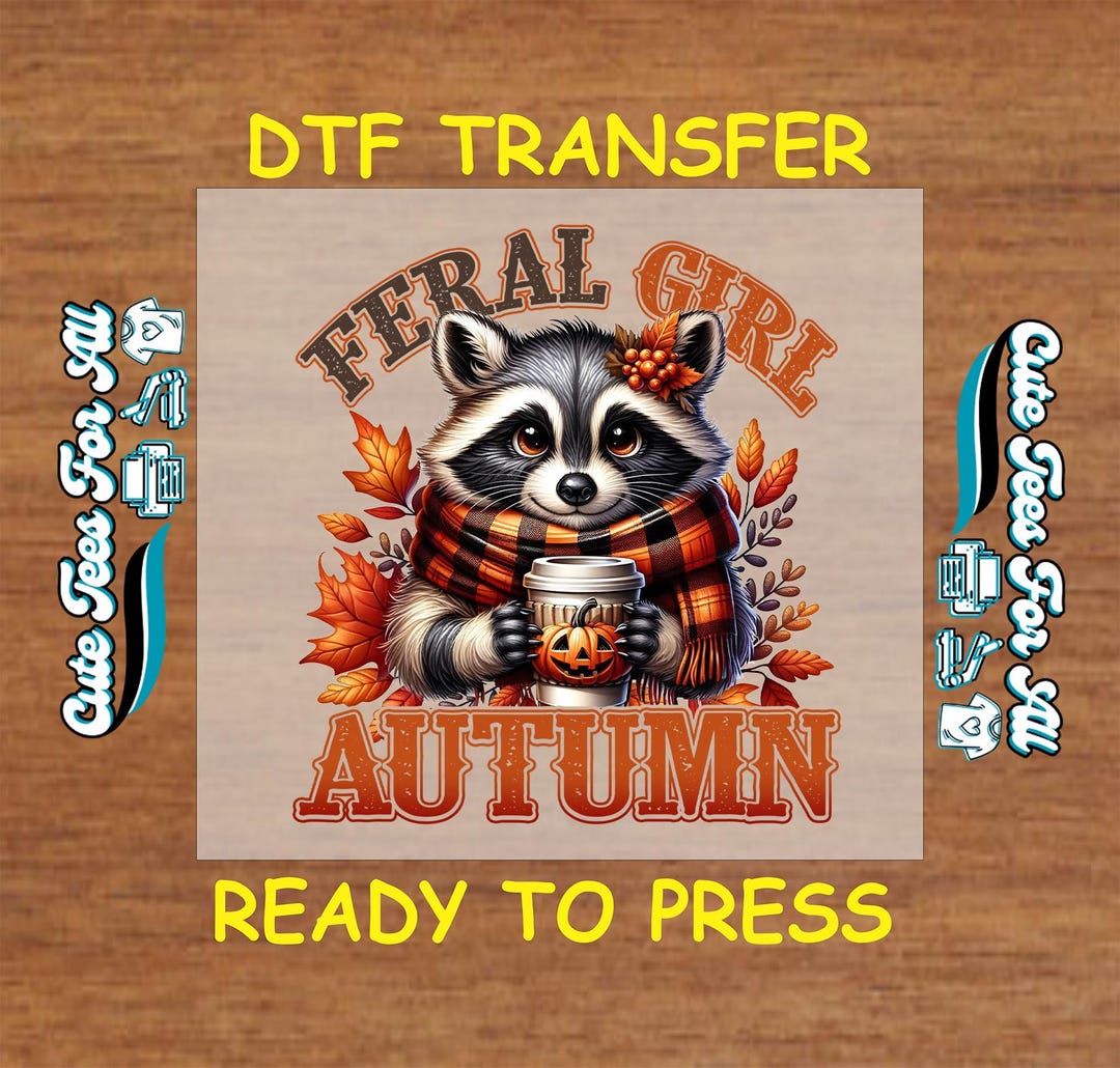 Halloween DTF Transfer Iron on Heat Transfer - Feral Girl Autumn DTF ...