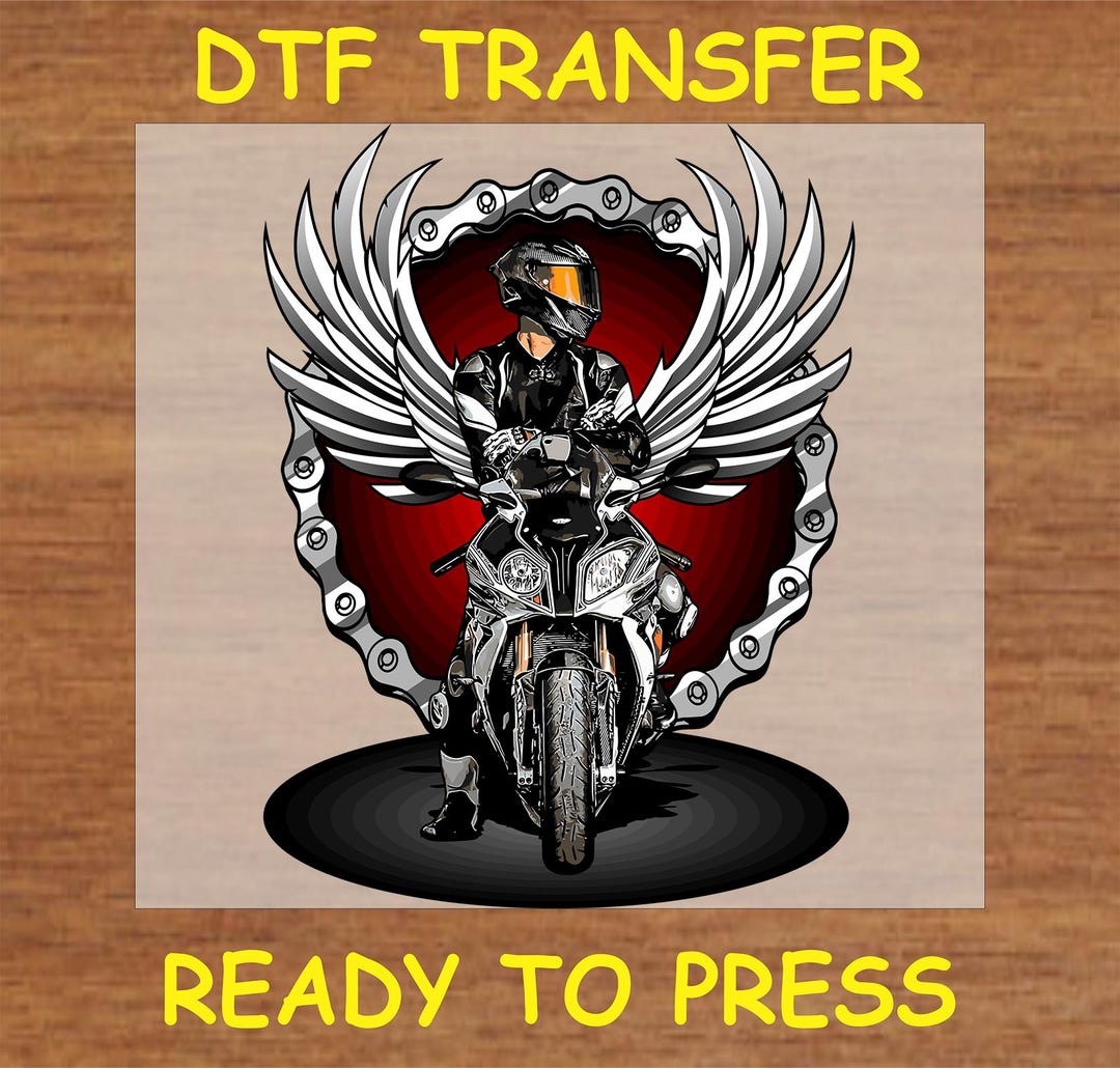 Motorcycle DTF Transfer Iron on Heat Transfer - Ready to Press Hot Peel ...