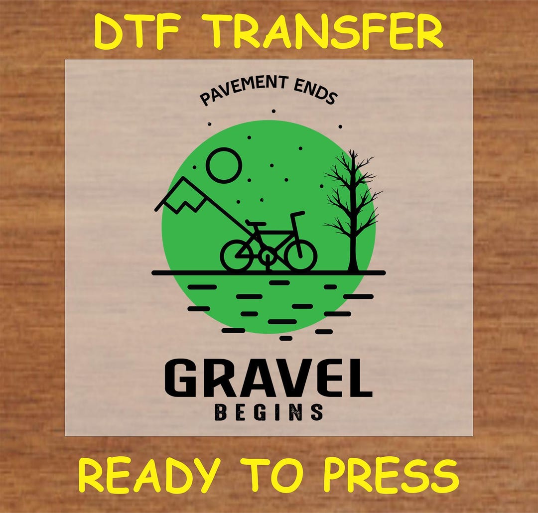 Bicycle DTF Transfer Iron on Heat Transfer - Ready to Press Hot Peel ...