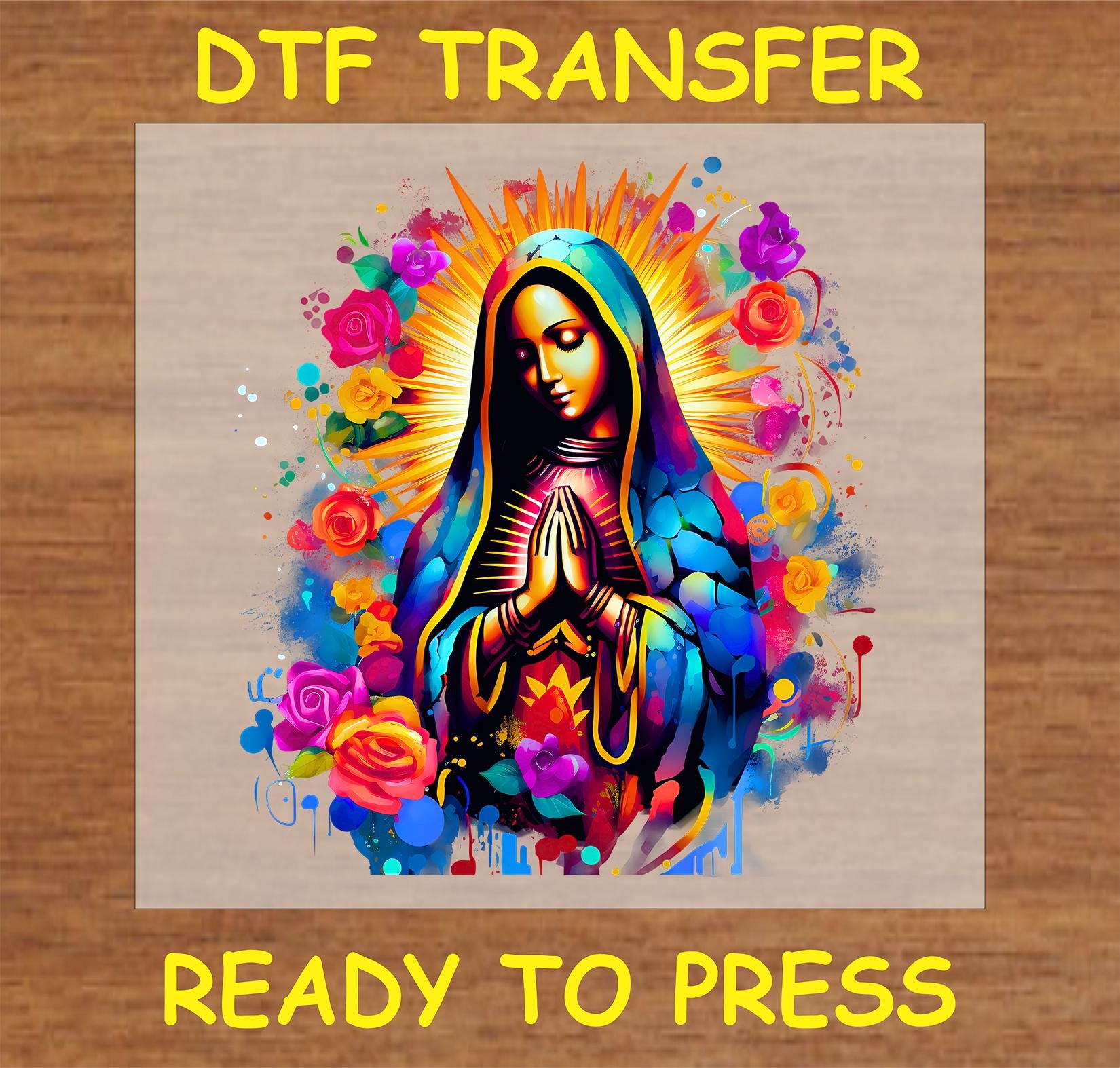 Virgin Mary DTF Transfer Iron on Heat Transfer - Ready to Press Hot ...