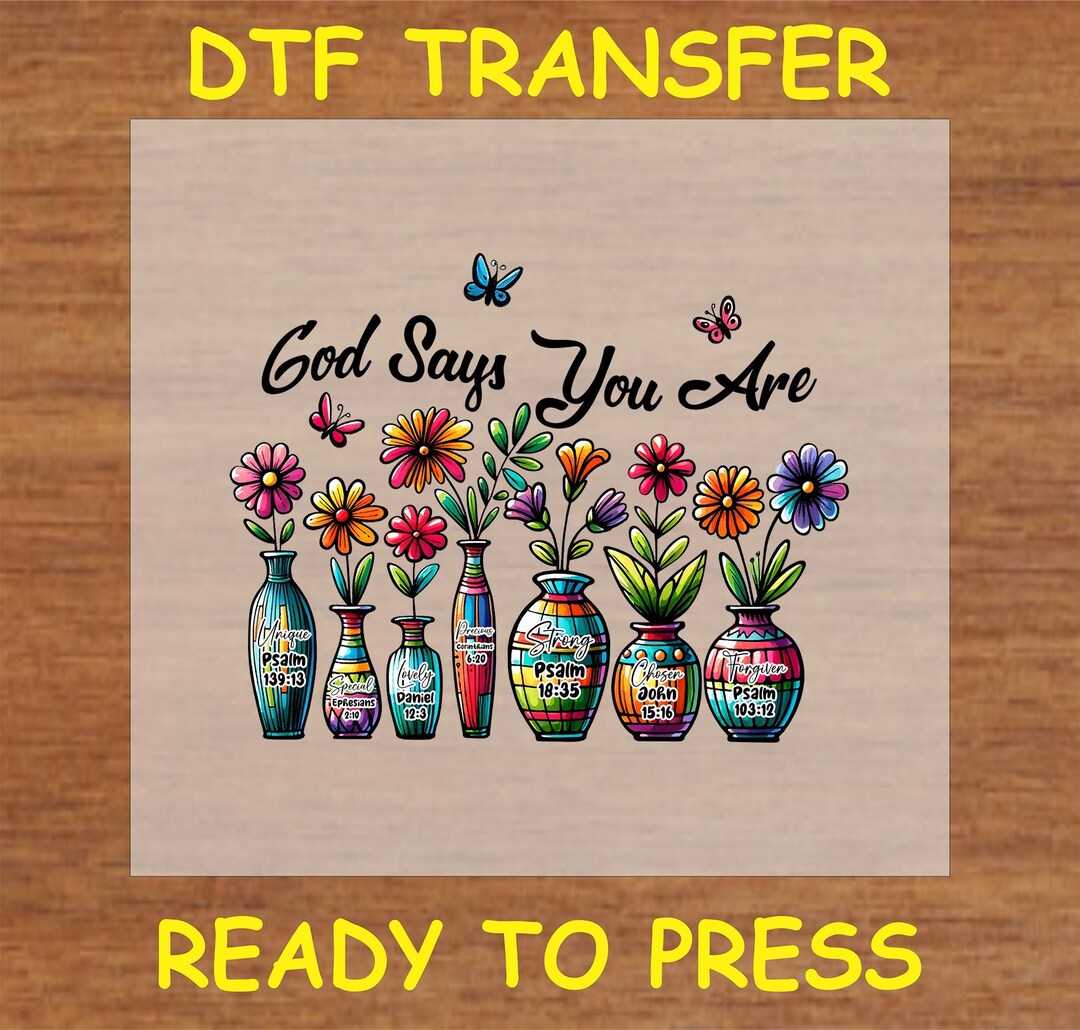 Religious DTF Transfer Iron on Heat Transfer - Ready to Press Hot Peel ...