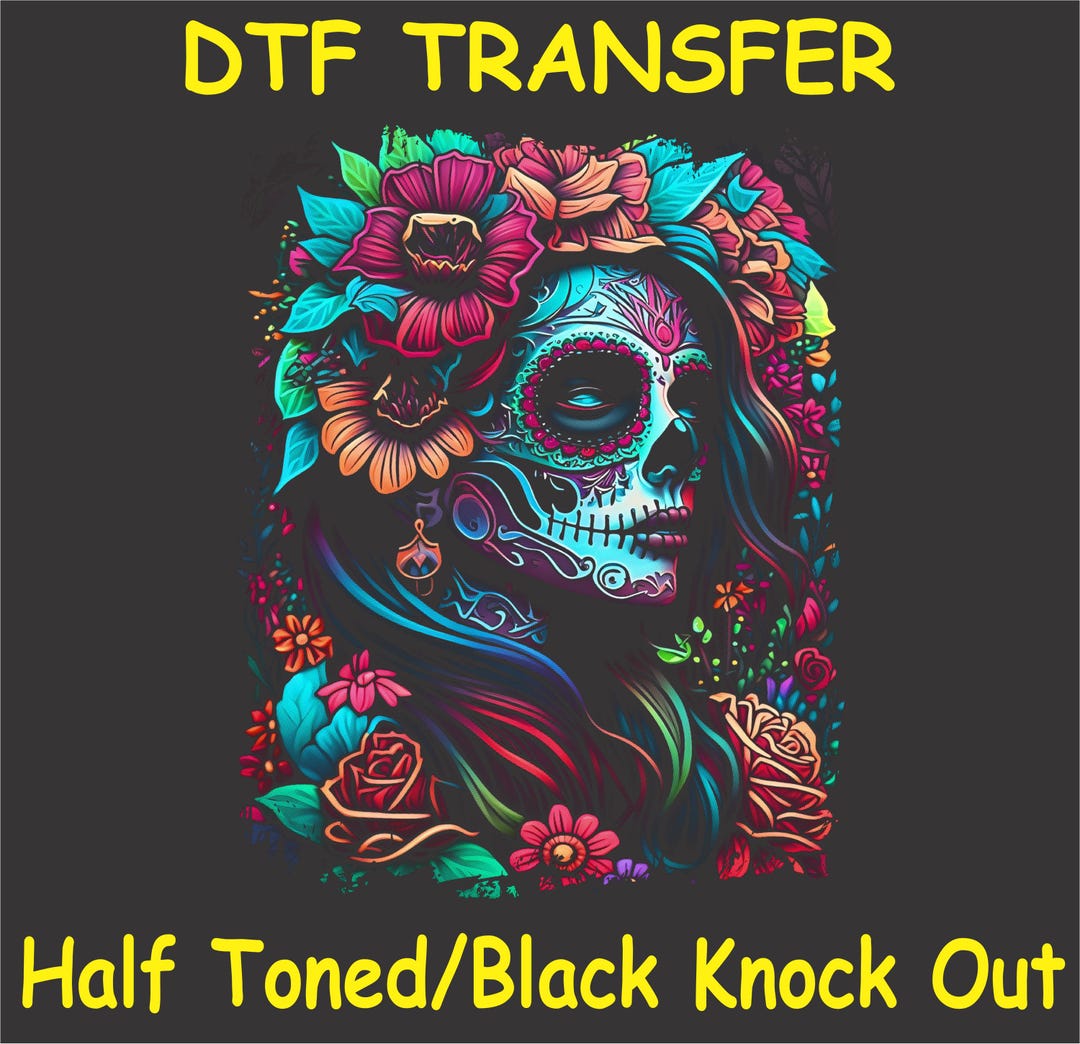 Día De Los Muertos DTF Transfer Iron on Heat Transfer - Ready to Press ...