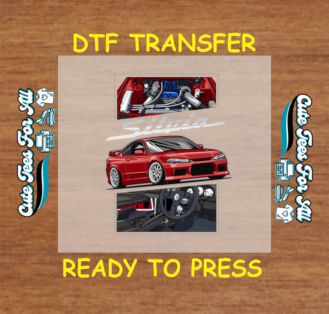 Jdm Car DTF Transfer Iron on Heat Transfer - Red Drift Coupe DTF ...