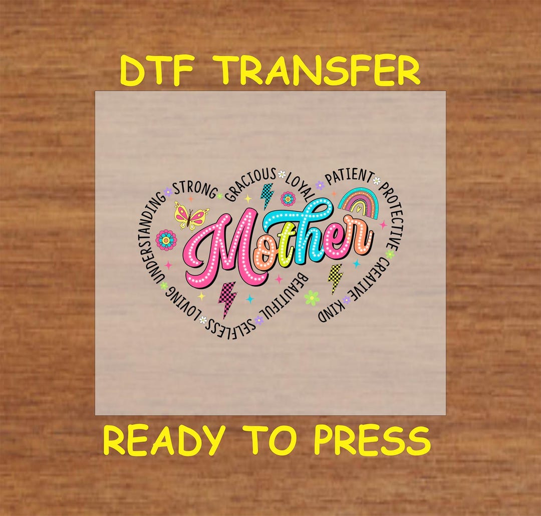 Mom DTF Transfer Iron on Heat Transfer - Ready to Press, Colorful ...