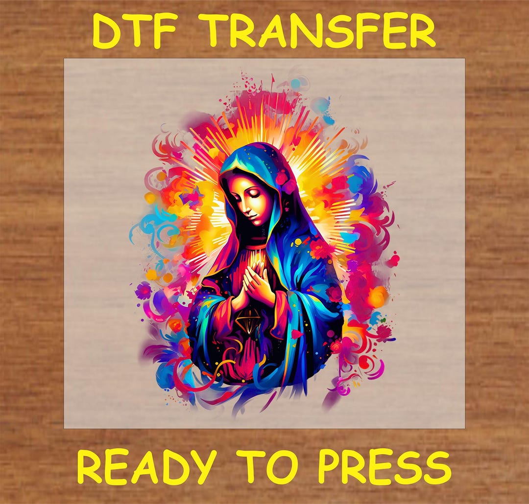 Virgin Mary DTF Transfer Iron on Heat Transfer - Ready to Press Hot ...