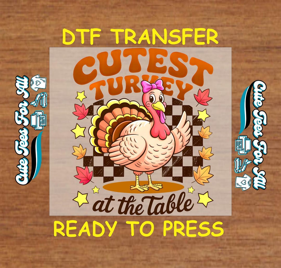 Thanksgiving Turkey Heat Transfer Decal – Ready to Press DTF for DIY ...