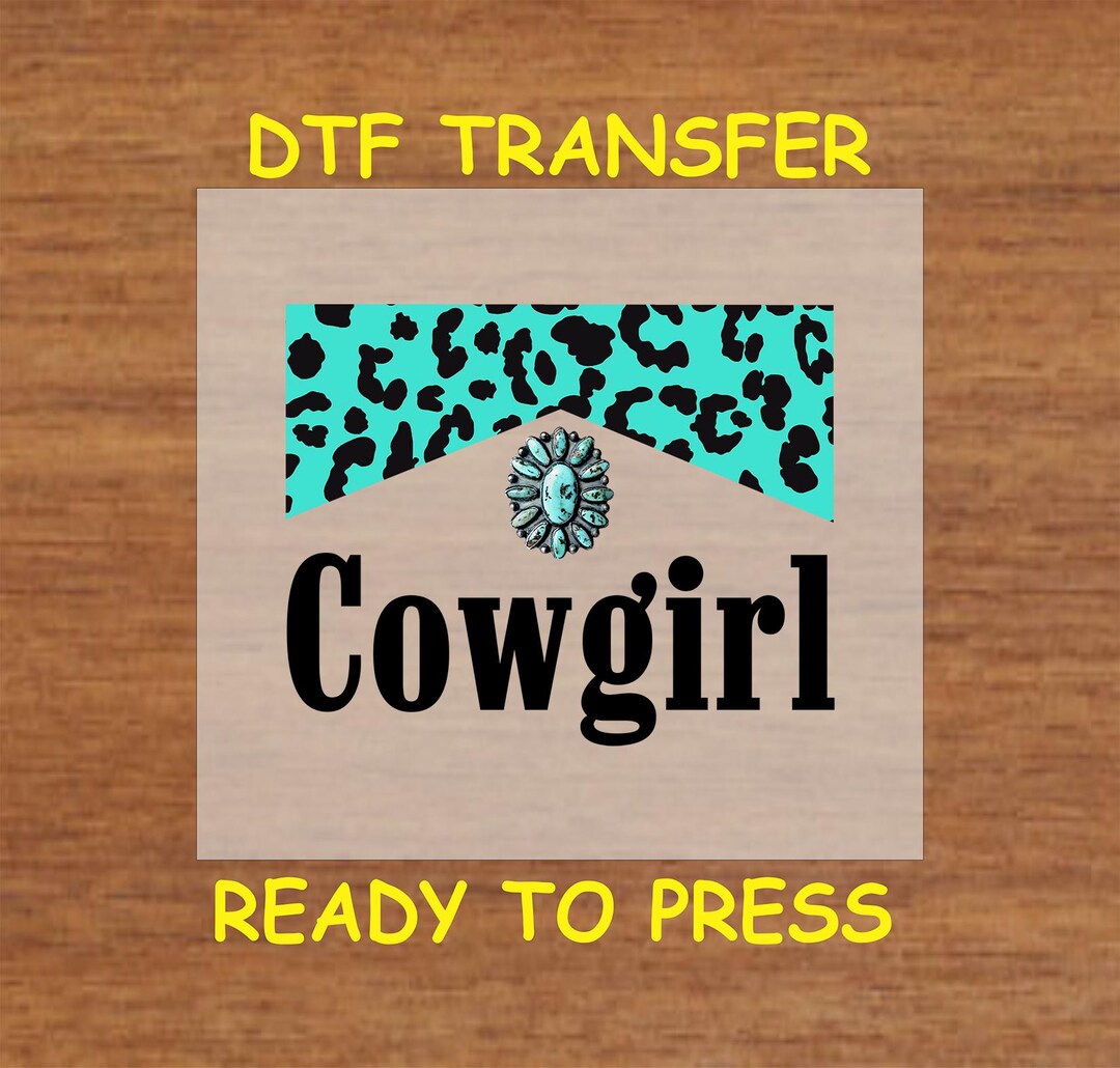 Western DTF Transfer Iron on Heat Transfer - Ready to Press, Turquoise ...