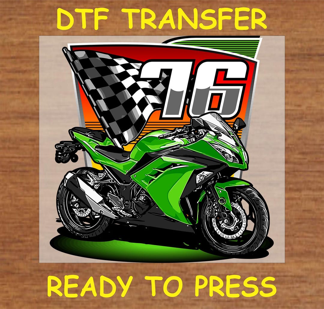 Motorcycle DTF Transfer Iron on Heat Transfer - Ready to Press Hot Peel ...