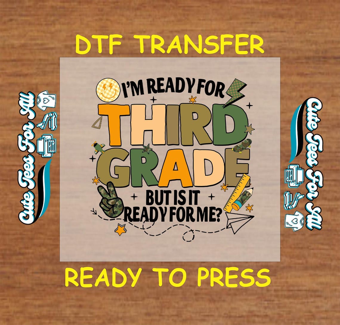 Back to School DTF Transfer Iron on Heat Transfer - Ready to Press ...