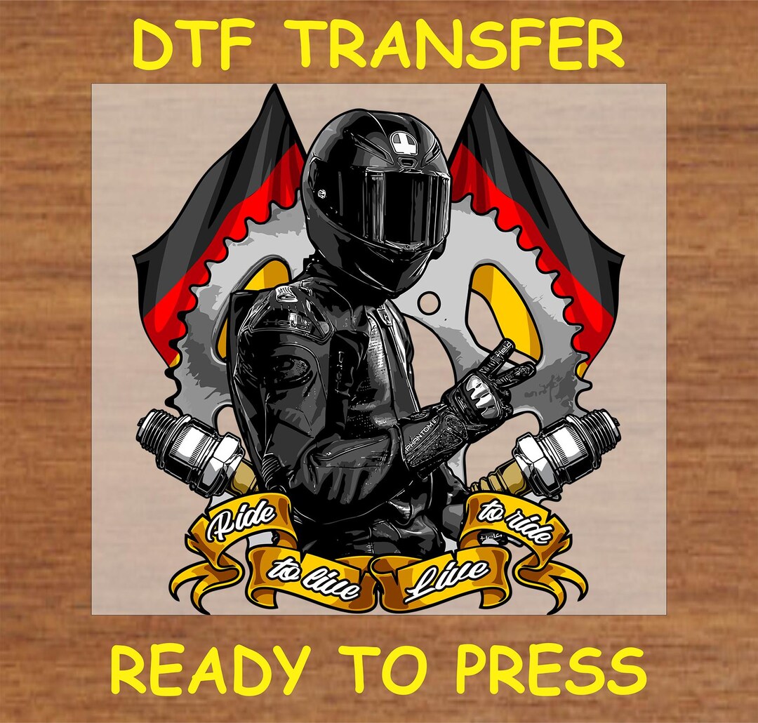 Motorcycle DTF Transfer Iron on Heat Transfer - Ready to Press Hot Peel ...