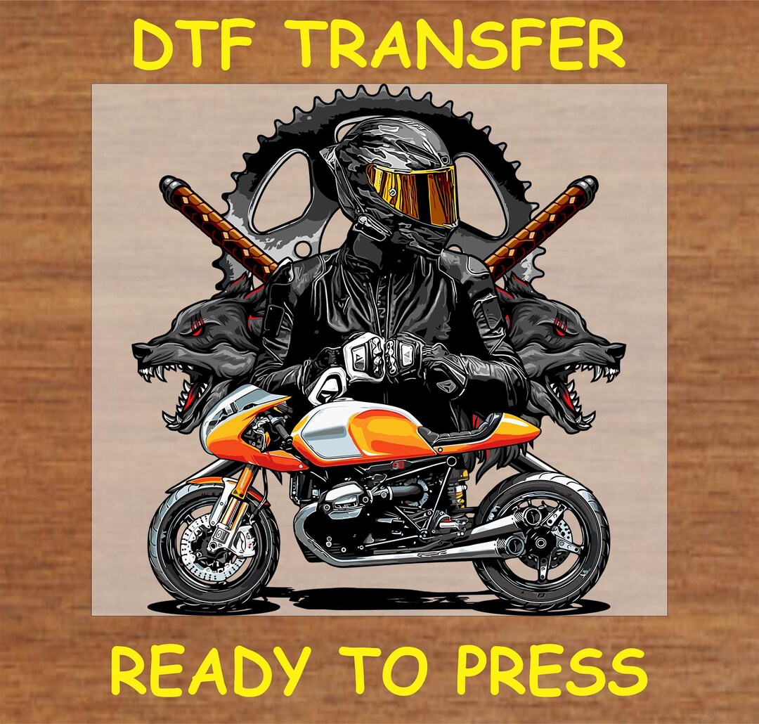 Motorcycle DTF Transfer Iron on Heat Transfer - Ready to Press Hot Peel ...