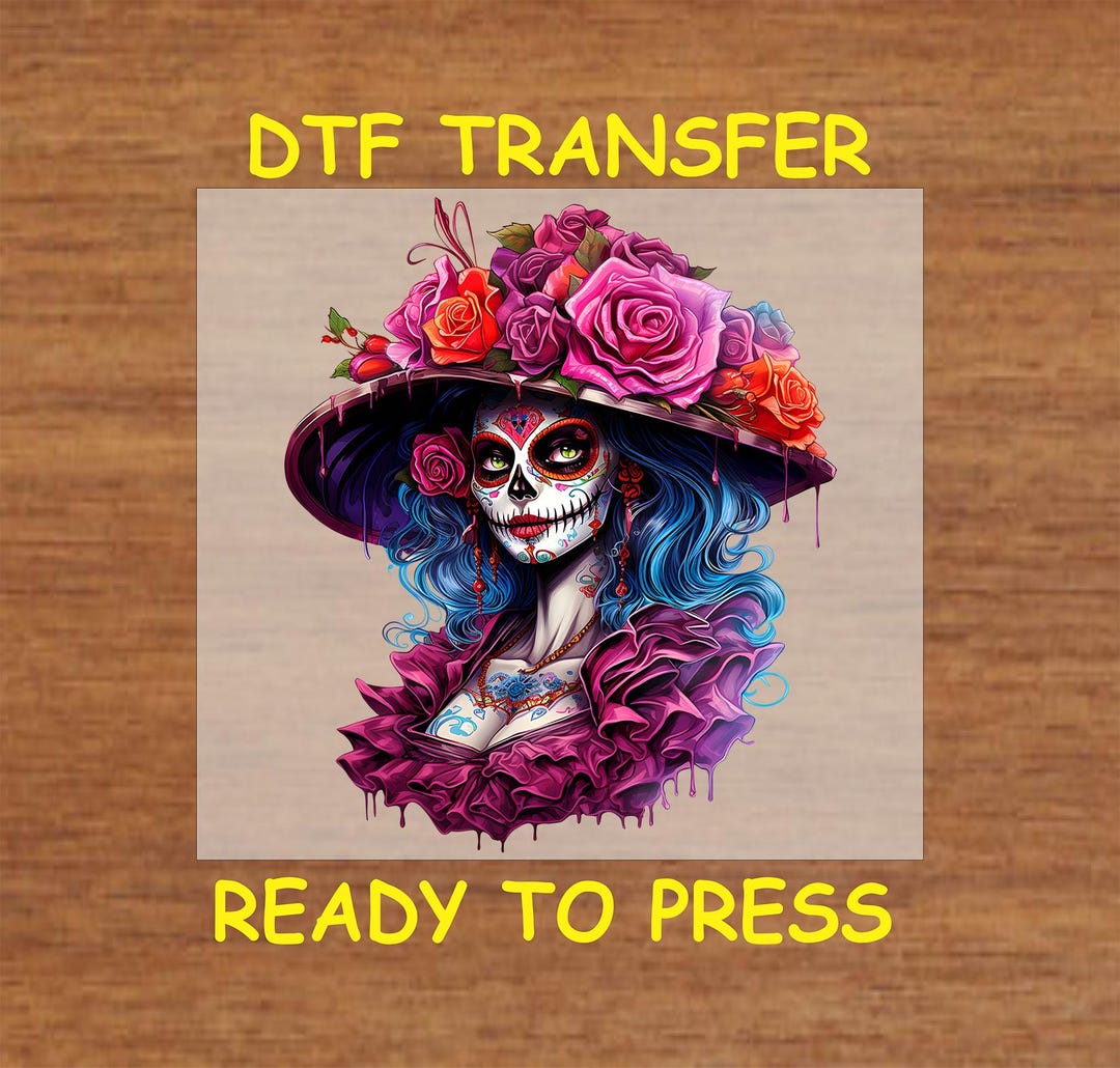 Dia De Los Muertos DTF Transfer Iron on Heat Transfer - Ready to Press ...