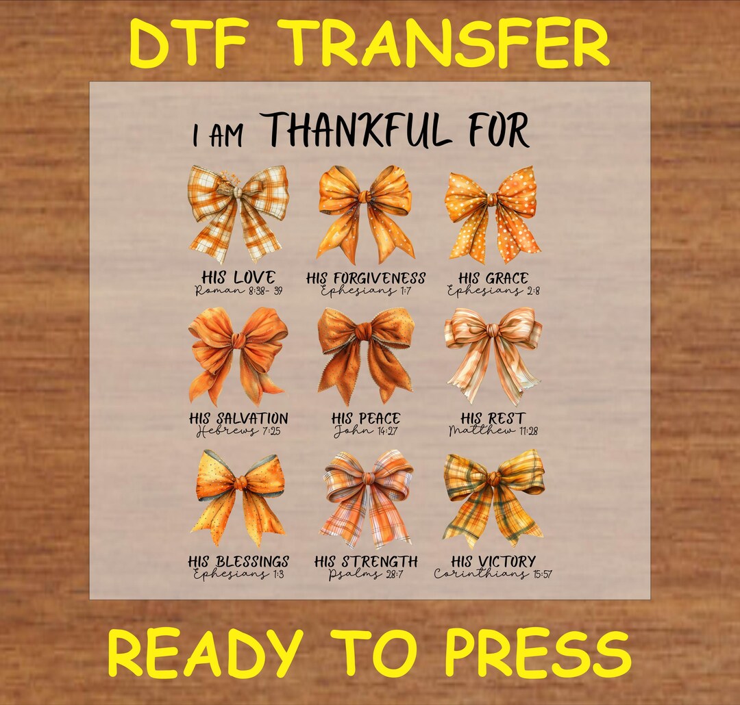 Thanksgiving DTF Transfer Iron on Heat Transfer - Ready to Press Hot ...