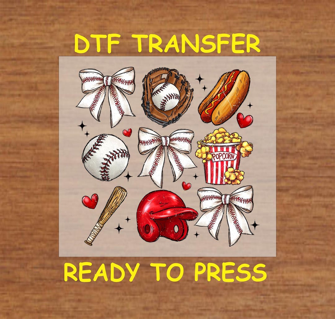Baseball DTF Transfer Iron on Heat Transfer - Ready to Press, Game Day ...