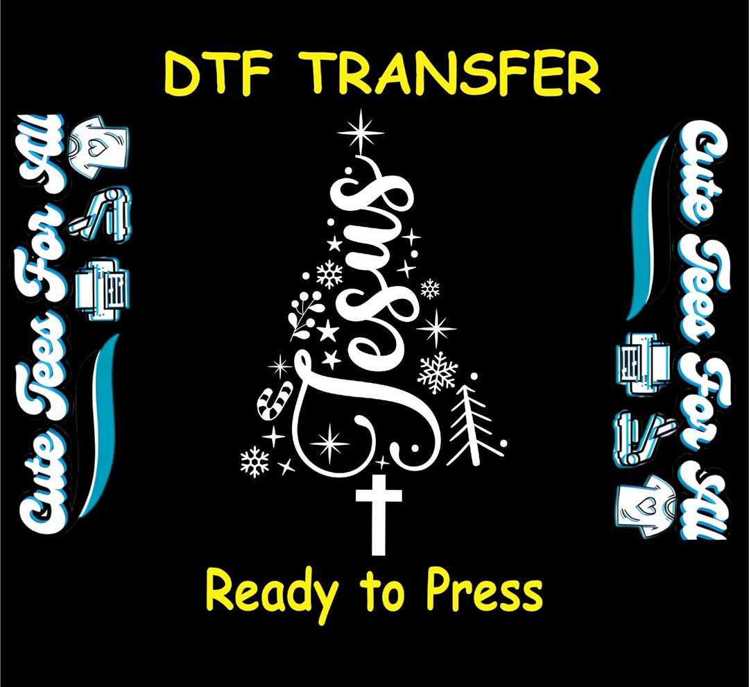 Jesus Christmas Tree DTF Heat Transfer – Faith Holiday Heat Press ...