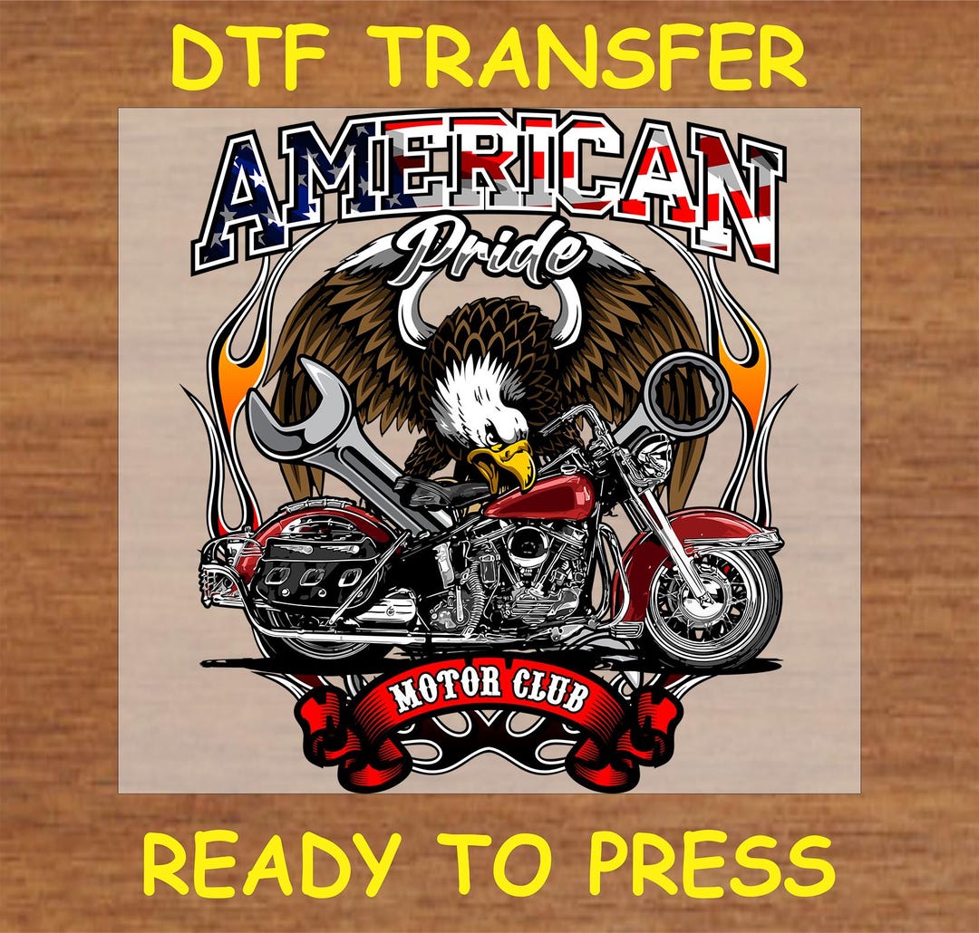 Motorcycle DTF Transfer Iron on Heat Transfer - Ready to Press Hot Peel ...