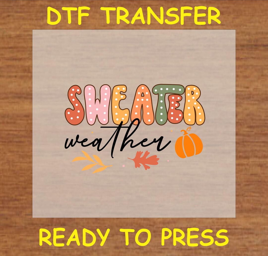 Fall DTF Transfer Iron on Heat Transfer - Ready to Press Hot Peel ...