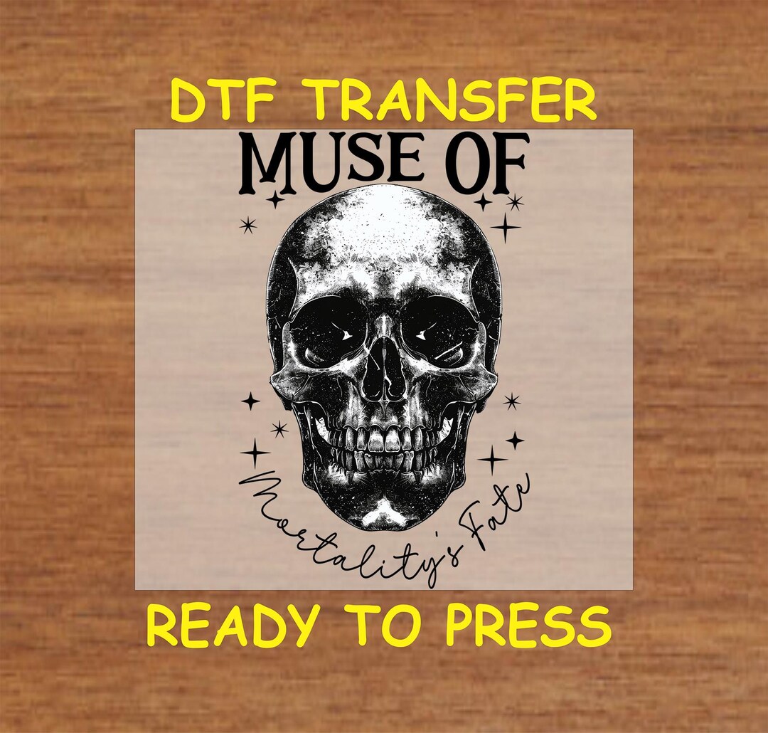 Gothic DTF Transfer Iron on Heat Transfer - Ready to Press, Muse of Mortality Gothic Design Hot ...