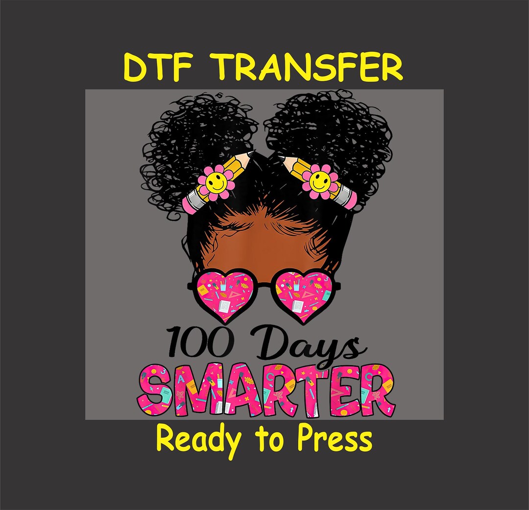 100 Days of School DTF Transfer Iron on Heat Transfer - Ready to Press ...