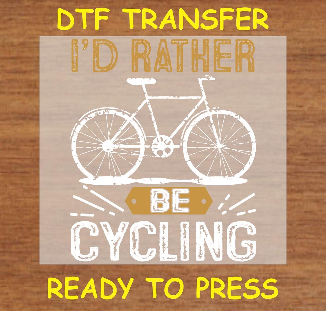 Bicycle DTF Transfer Iron on Heat Transfer - Ready to Press Hot Peel, I ...