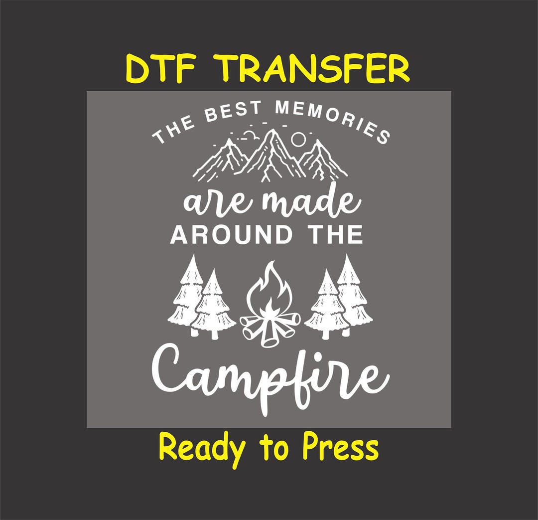 Camping DTF Transfer Iron on Heat Transfer - Ready to Press Hot Peel ...