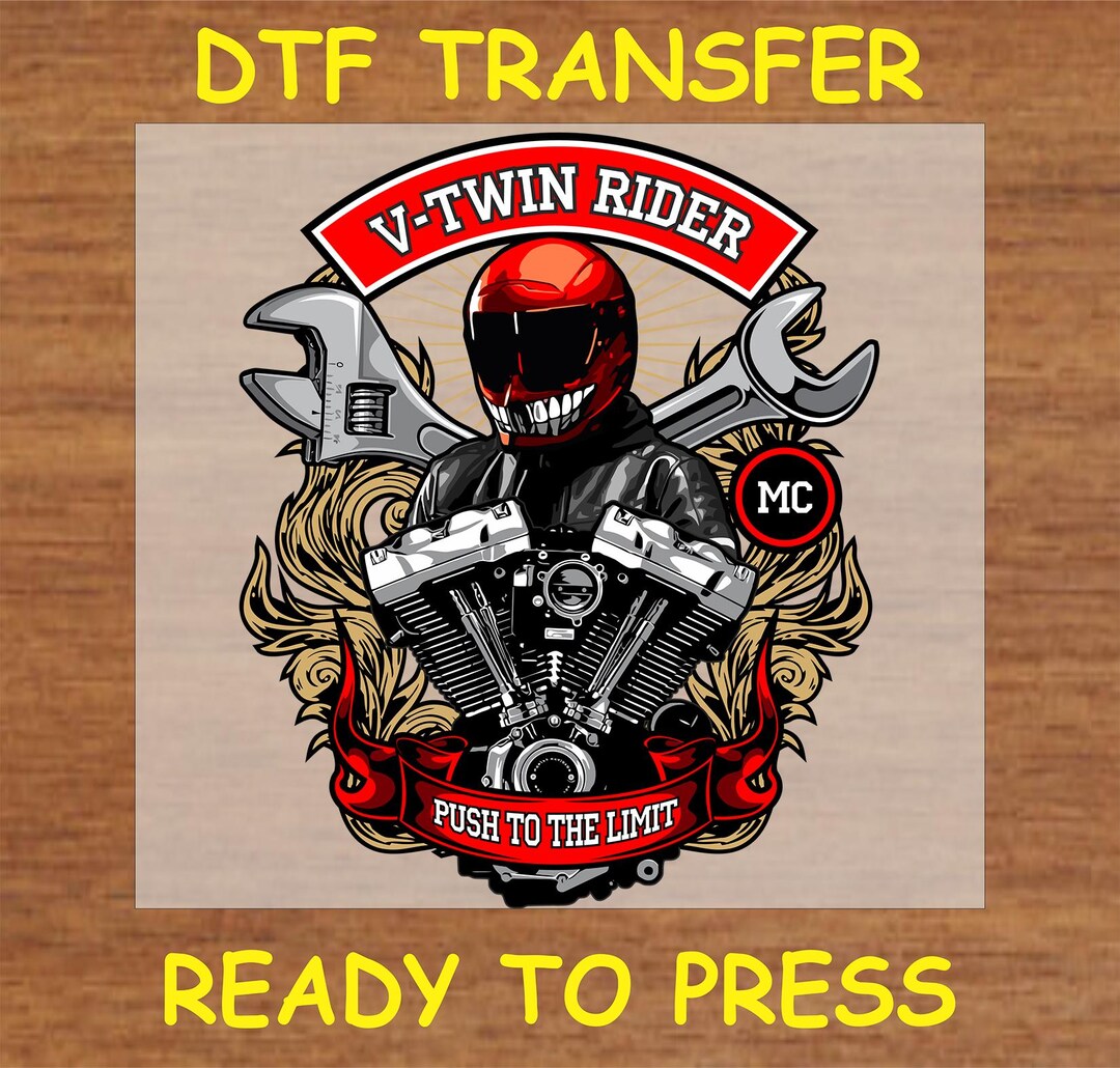 Motorcycle DTF Transfer Iron on Heat Transfer - Ready to Press Hot Peel ...