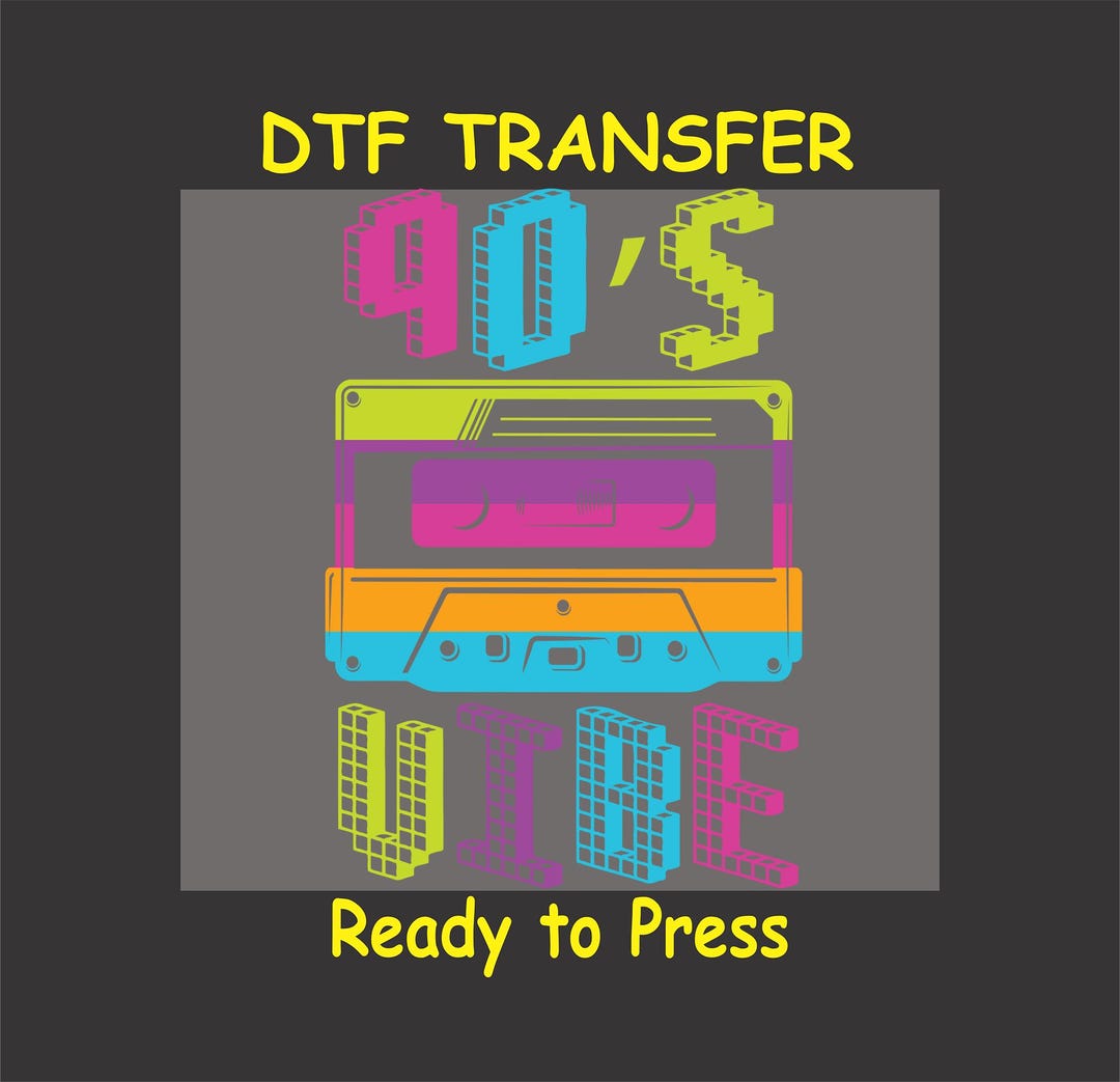 Retro 80s & 90s DTF Transfer Iron on Heat Transfer - Ready to Press ...