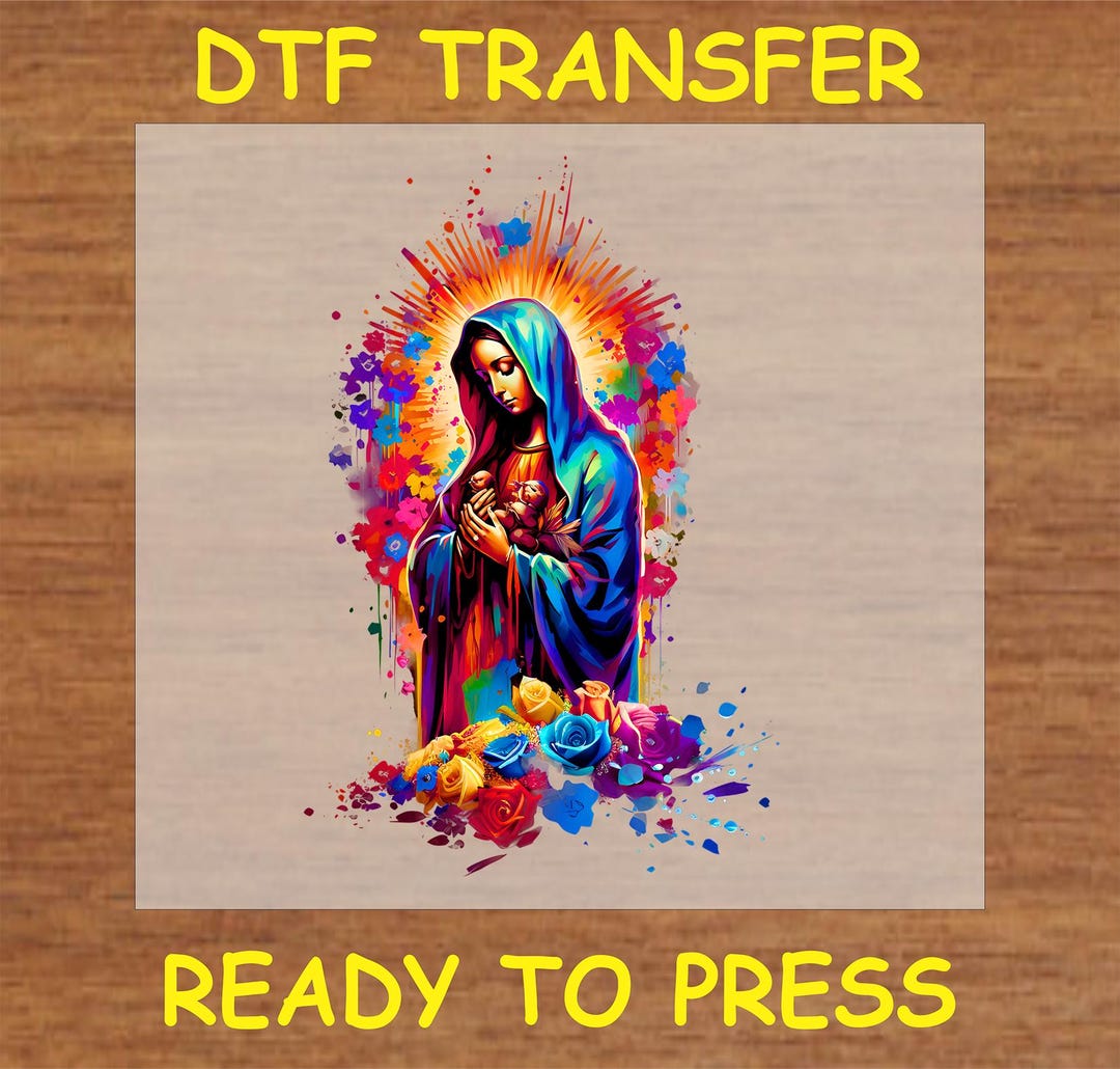 Virgin Mary DTF Transfer Iron on Heat Transfer - Ready to Press Hot ...
