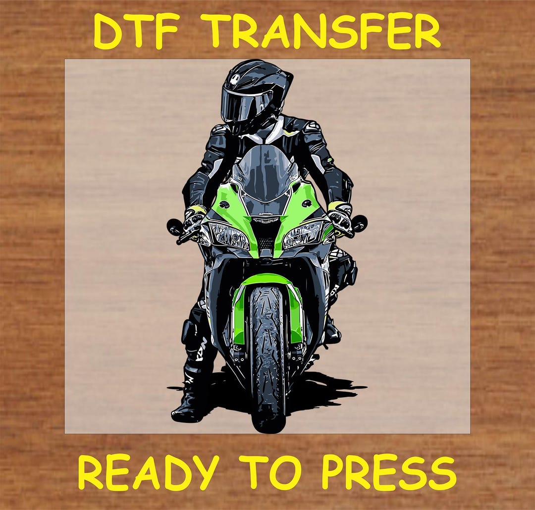 Motorcycle DTF Transfer Iron on Heat Transfer - Ready to Press Hot Peel ...