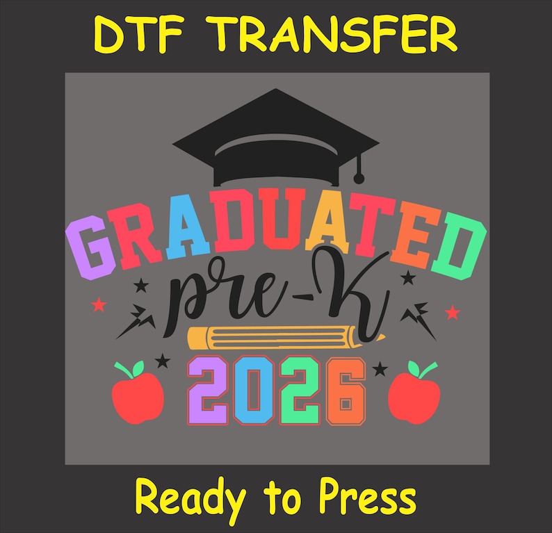 Graduation DTF Transfer Iron on Heat Transfer - Ready to Press ...