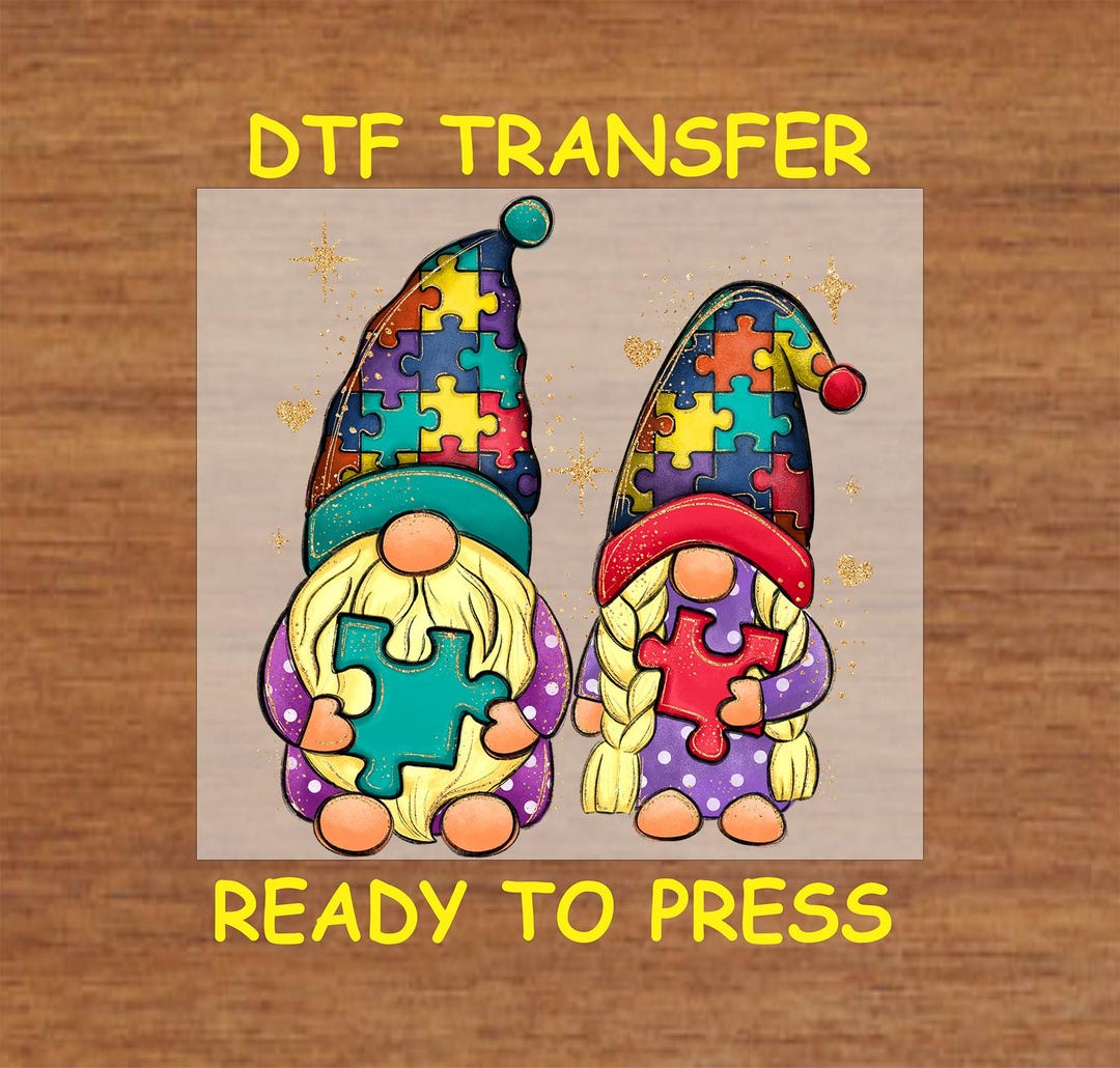 Autism DTF Transfer Iron on Heat Transfer - Ready to Press Hot Peel ...