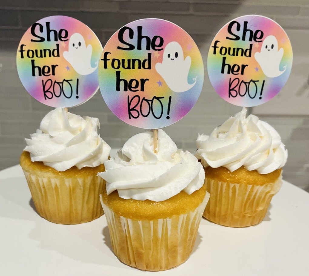 She Found Her Boo Cupcake Topper, Halloween Bridal Shower, Engagement ...
