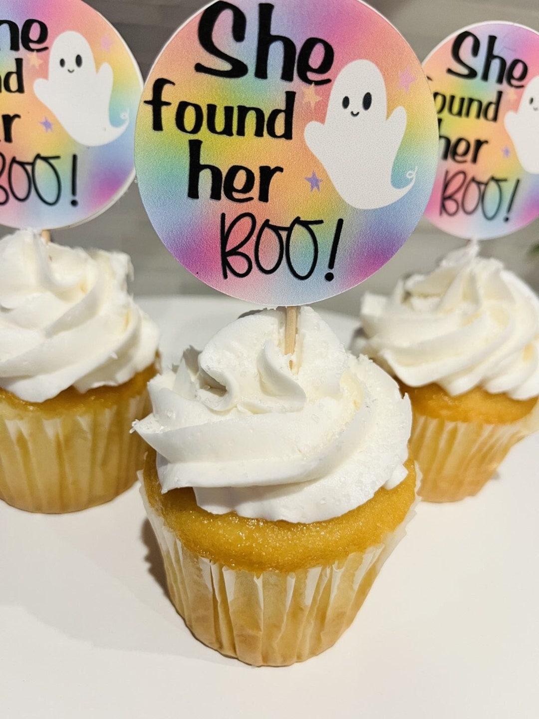 She Found Her Boo Cupcake Topper, Halloween Bridal Shower, Engagement ...