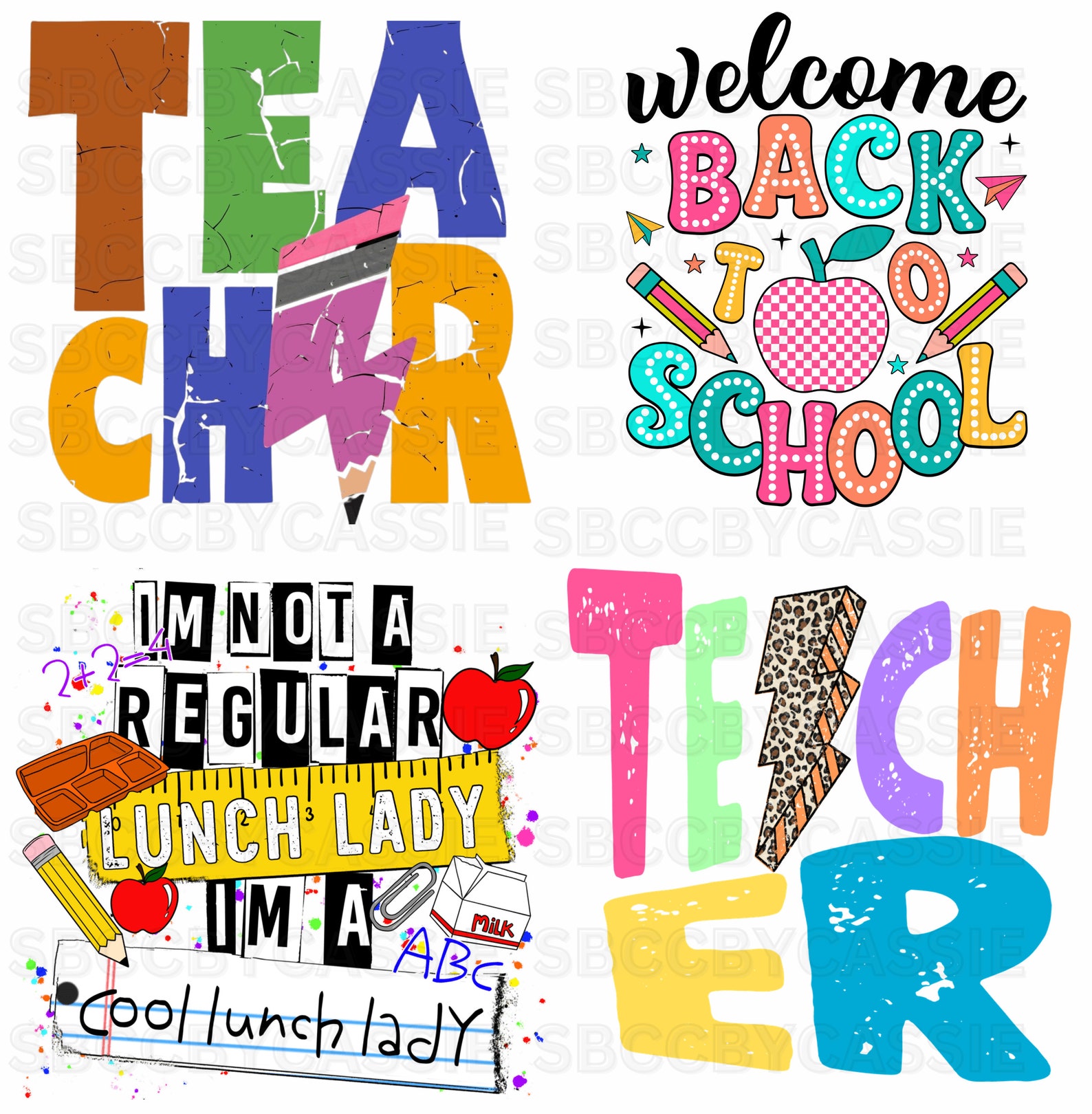 Teacher Designs (x4) - Digital Files - Instant Downloads - PNG'S - Etsy