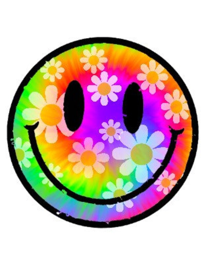 Distressed Tie-dye Daisy Smiley Face - Digital Download PNG - Etsy