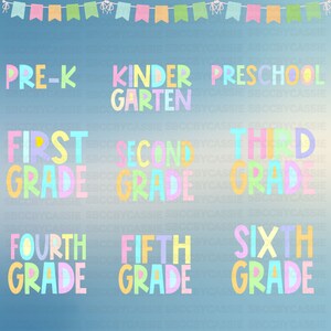 Pastel Block Letter School Grades Bundle: Canva Template (digital File ...
