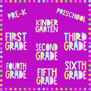 Pastel Block Letter School Grades Bundle: Canva Template (digital File ...