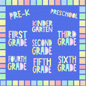 Pastel Block Letter School Grades Bundle: Canva Template (digital File ...