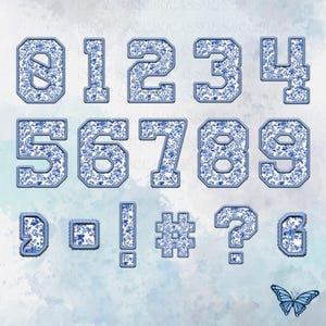 Blue Floral Chinoiserie Toile Alphabet Bundle - Digital Files - Instant ...