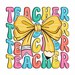 Teacher - Colorful Stacked Pencil Bow Design - Digital File - Instant ...