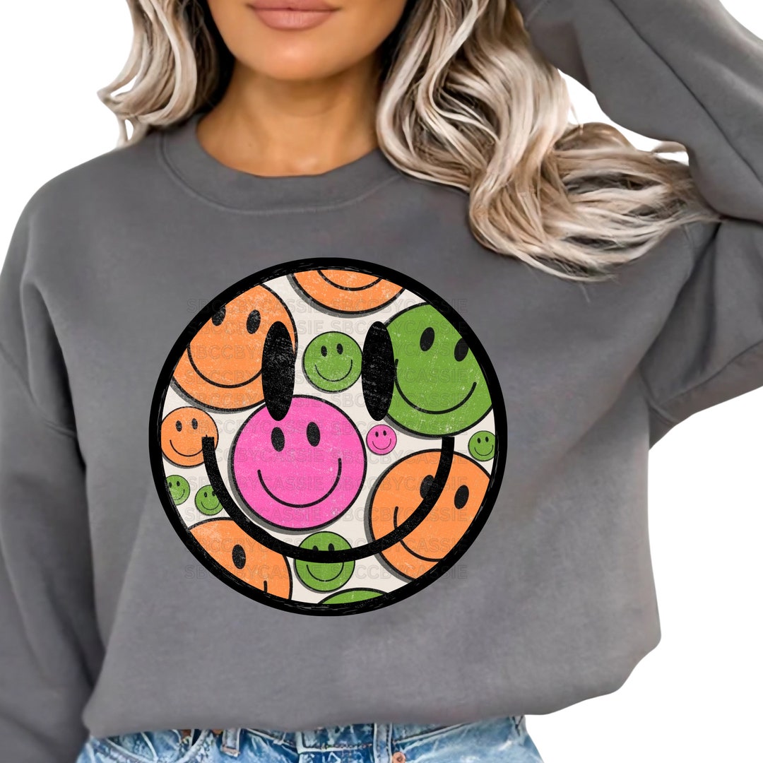 Various Choices of Smiley Face Transfers- (DTF or Sublimation)- Ready ...