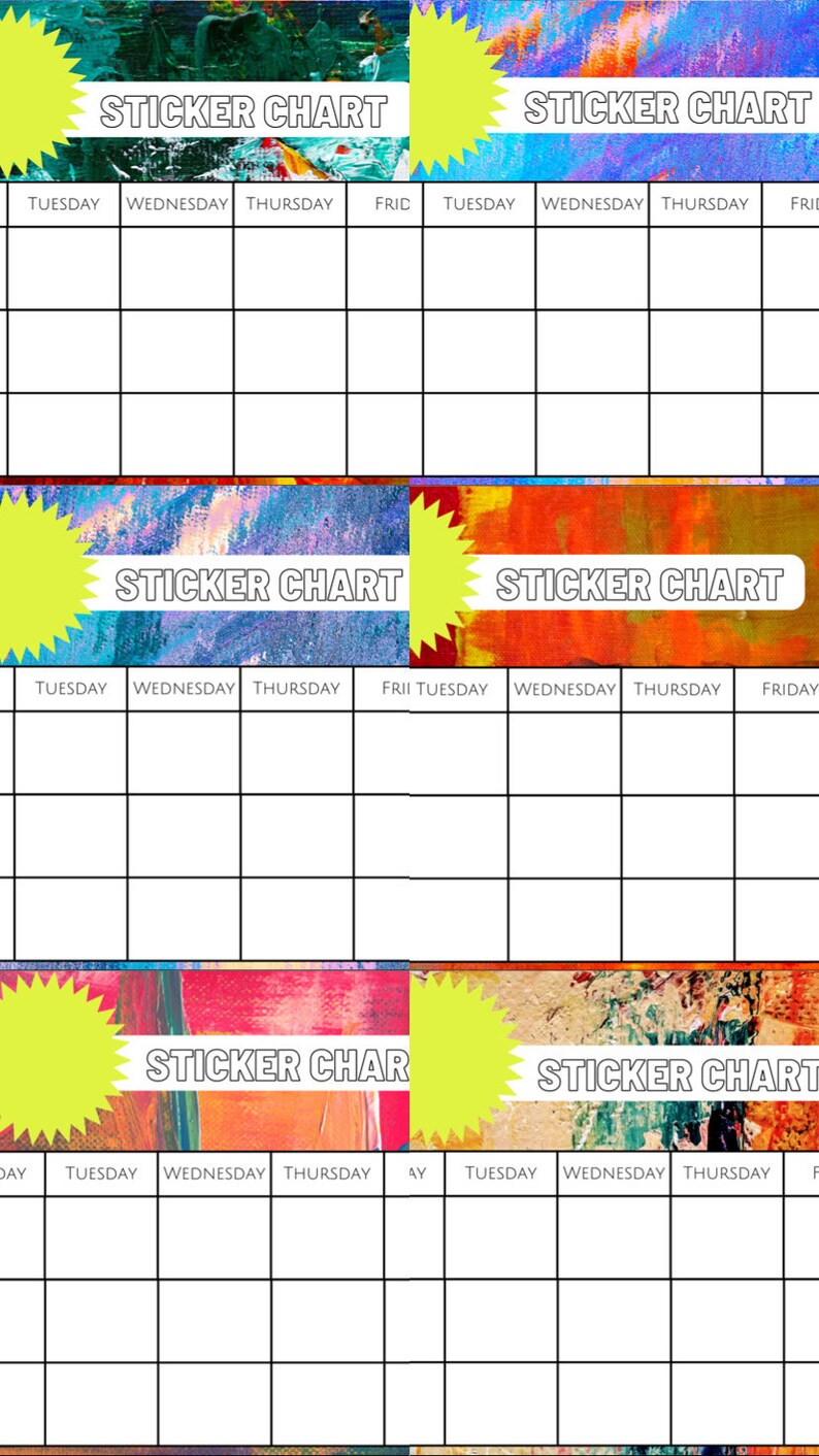 Abstract Student Sticker Charts - Etsy