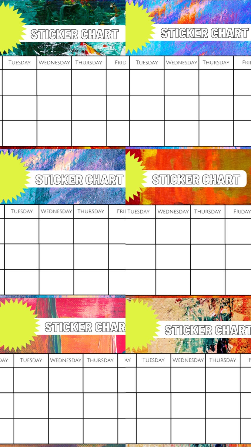 Abstract Student Sticker Charts - Etsy
