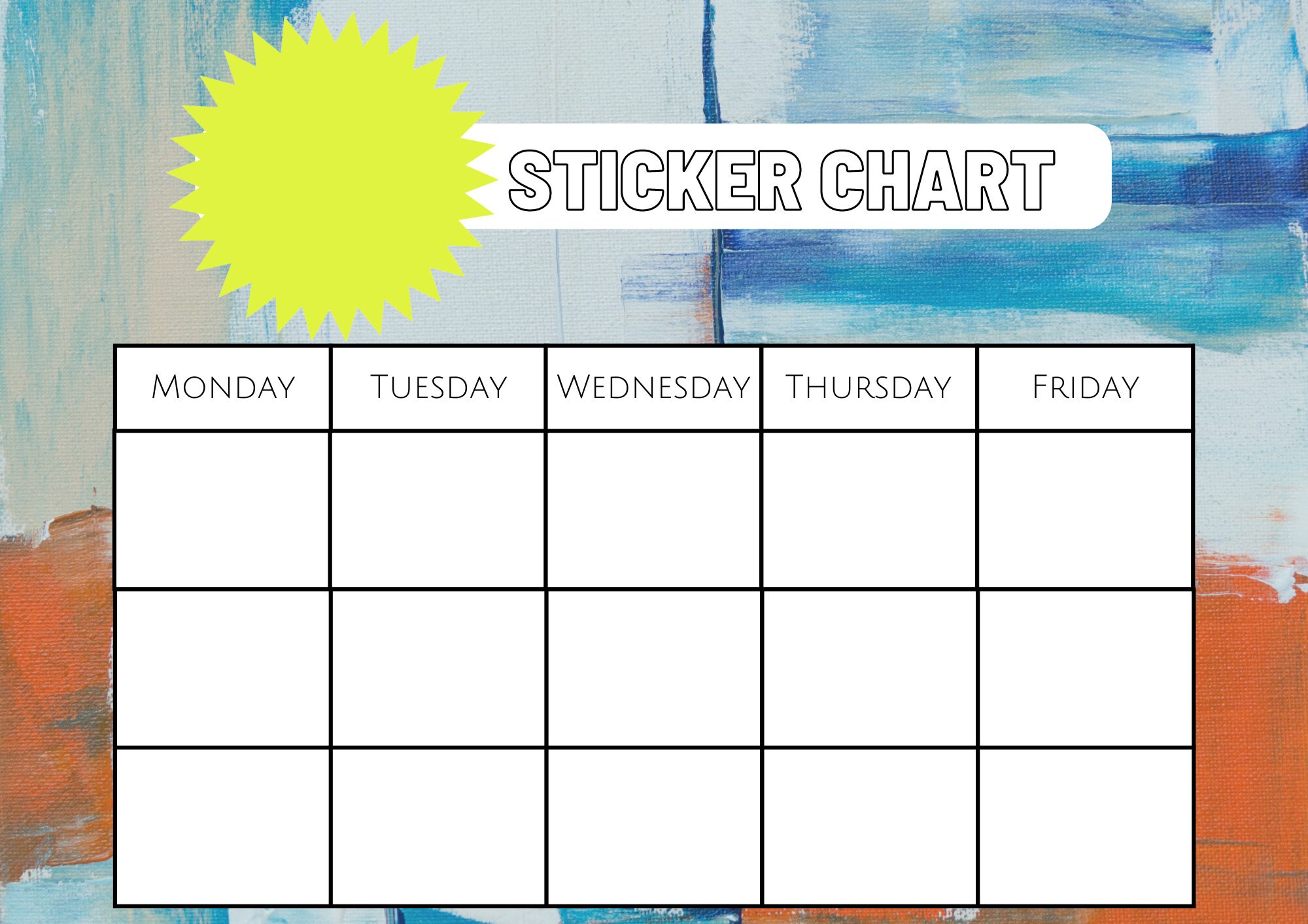 Abstract Student Sticker Charts - Etsy