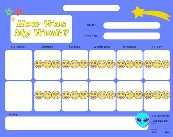How Was My Week Behavior Report Card - Etsy