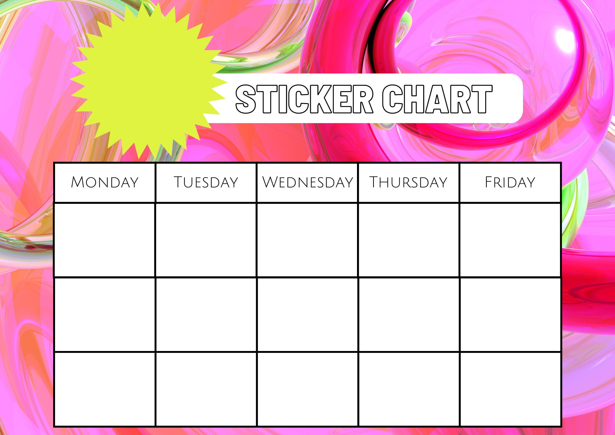 Abstract Student Sticker Charts - Etsy