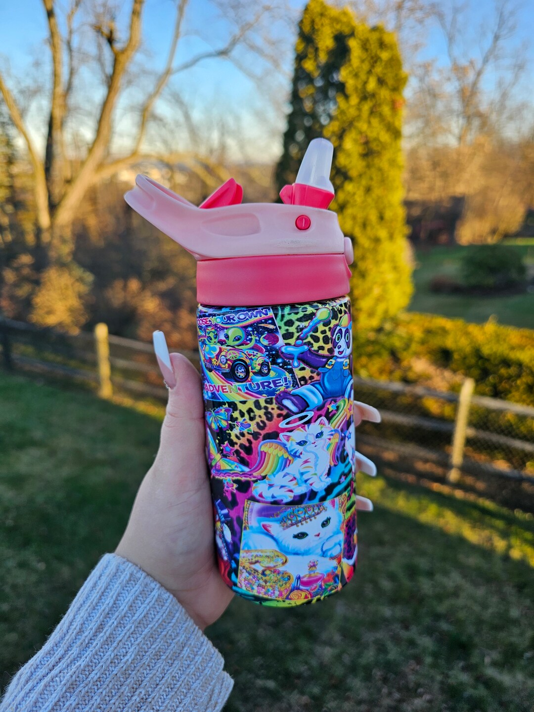Lisa Frank Collage 12 Oz Kids Flip Top Cup - Etsy