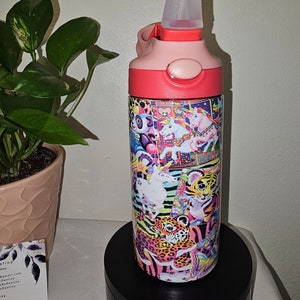 Lisa Frank Collage 12 Oz Kids Flip Top Cup - Etsy