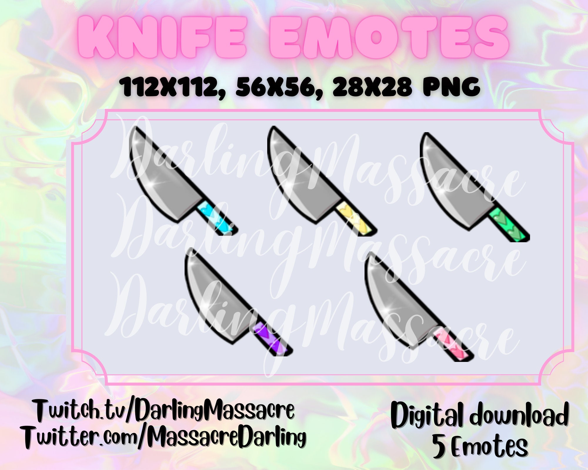 Spooky Kawaii Knife Emotes | Twitch Discord Youtube | PNG Instant ...