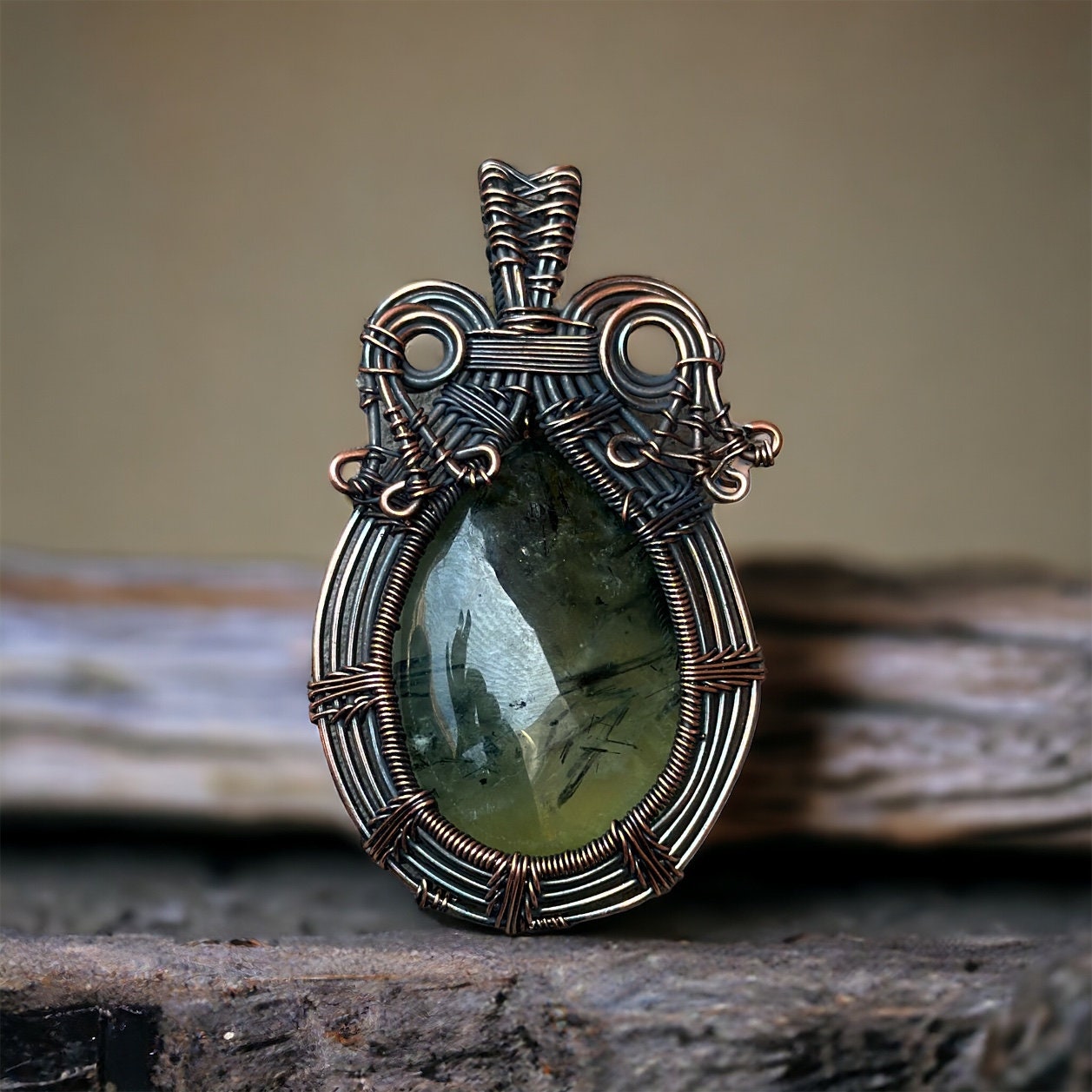 Prehnite Gemstone Copper Pendent/ Personalized Jewelry/ Best Friend ...